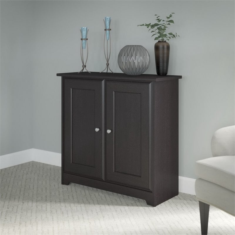 Pemberly Row 2 Door Small Storage Cabinet in Espresso Oak - PR-1451141
