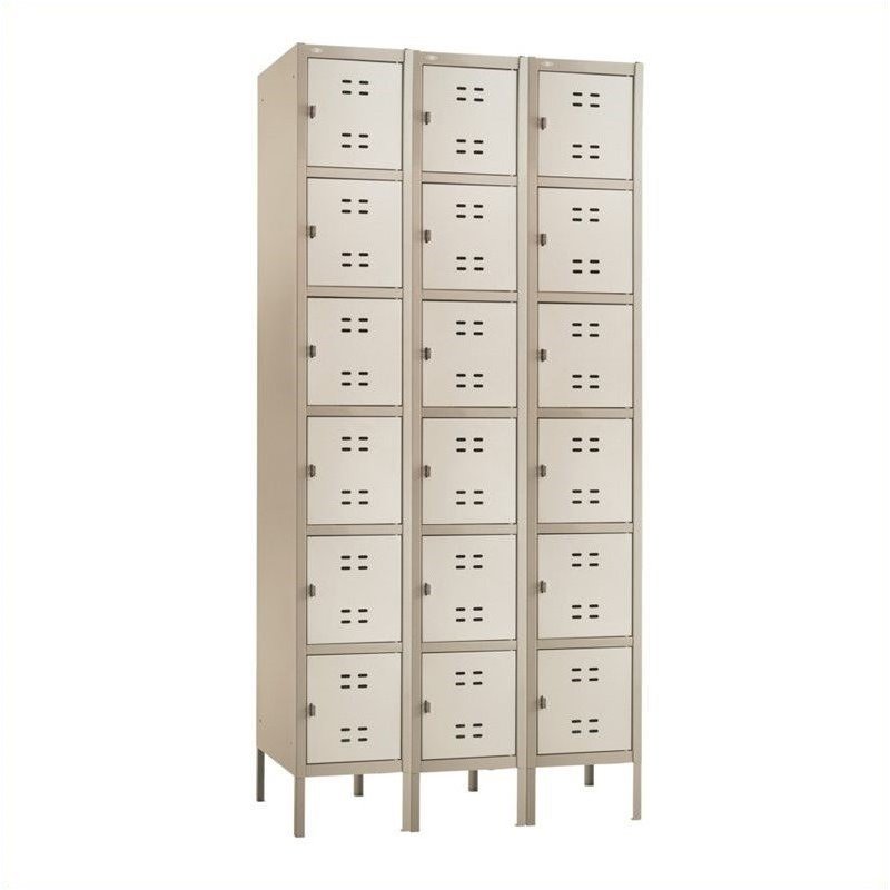 Pemberly Row Box Locker 3 Column in Tan | Cymax Business