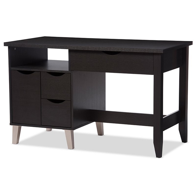 Pemberly Row Computer Desk in Dark Brown | Cymax Business