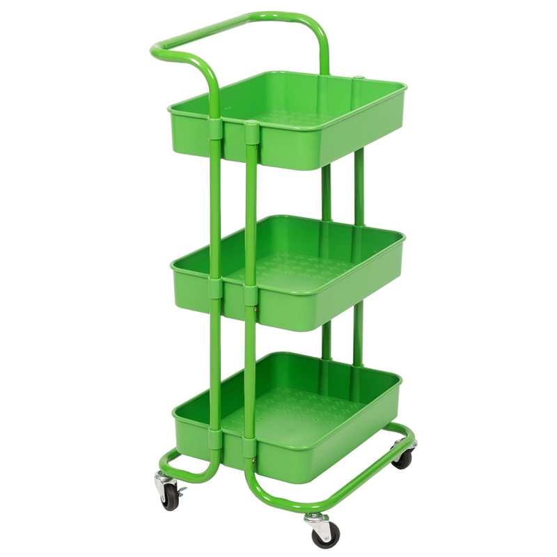 Pemberly Row 3 Tier Mobile Storage Caddy in Green - PR-4753-2110821