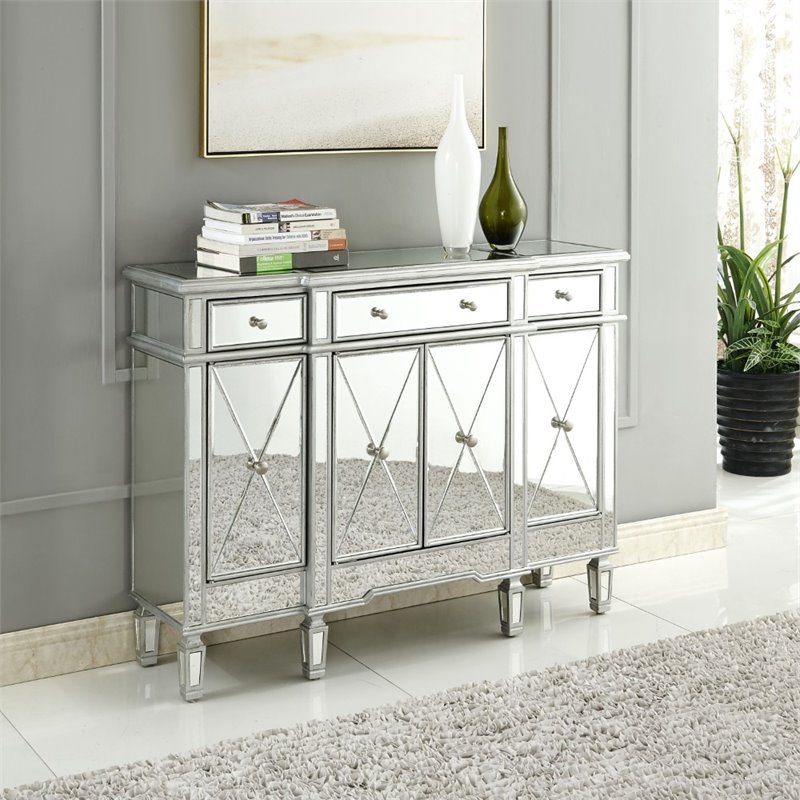 Silver mirrored sideboard store
