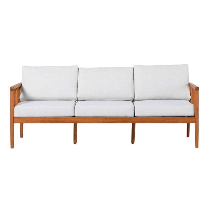 Pemberly Row Modern Outdoor Solid Wood Spindle Style Triple Lounge ...