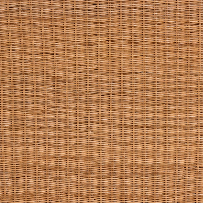 Pemberly Row Contemporary Bohemian Honey Scallop Rattan Console Table