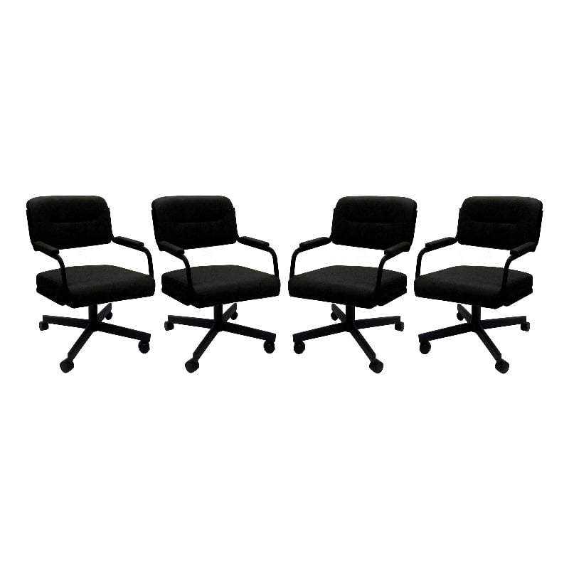 Pemberly Row Modern Set of 4 - Swivel Metal Caster Dining Chairs ...