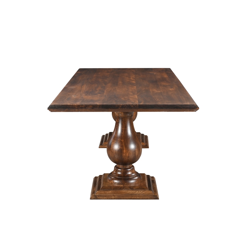 Pemberly Row 96" Solid Wood Double Pedestal Dining Table in Dark Brown ...