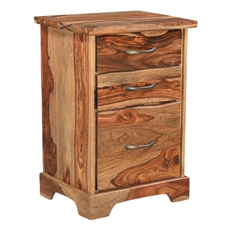 Pemberly Row 3-drawer Live Edge Solid Wood Filing Cabinet in Brown ...
