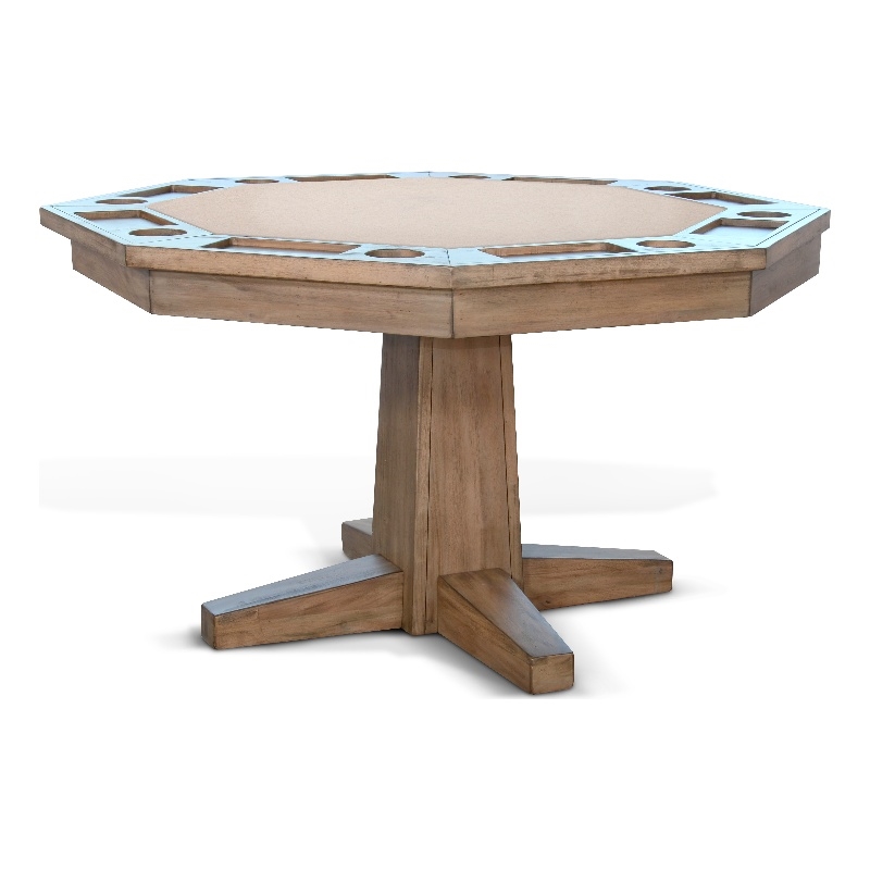 Pemberly Row Modern Reversible Wood Game and Dining Poker Table