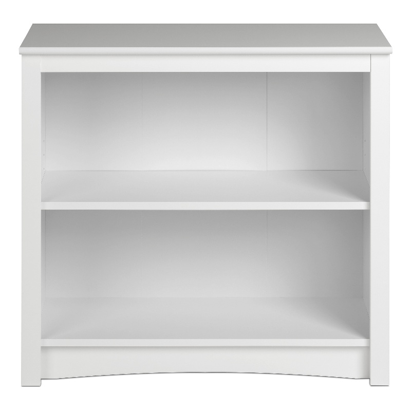 Pemberly Row 2-Shelf White Engineered Wood Standard Bookcase | Pemberly Row