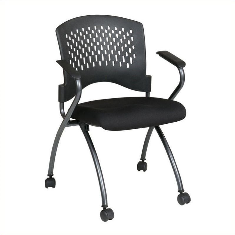 Pemberly Row Set of 2 Black Chair with Ventilated Plastic Wrap Around ...