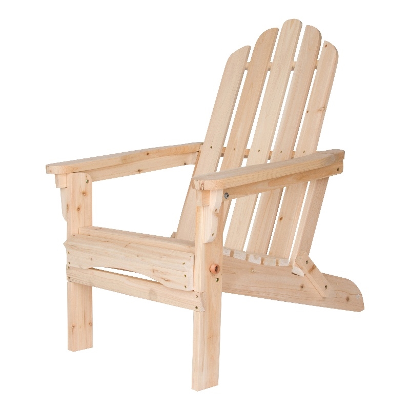 Pemberly Row Traditional Cedar Wood Folding Adirondack Chair in Beige ...