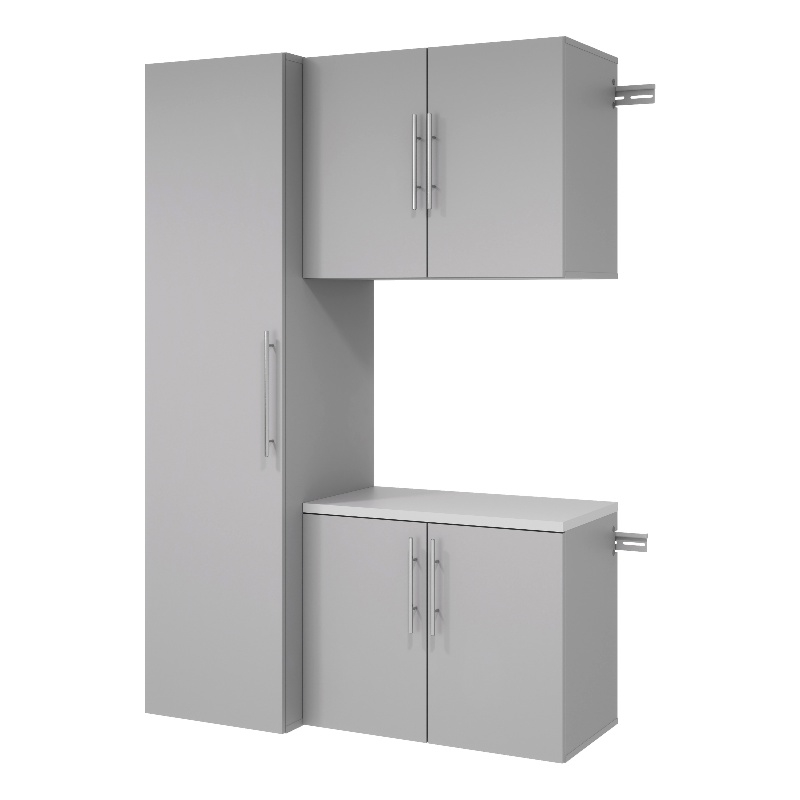 Pemberly Row Light Gray Engineered Wood Work Storage Cabinet Set S ...