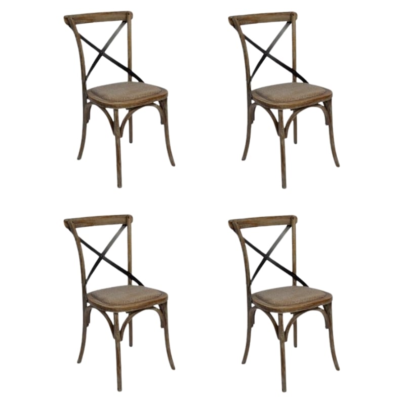 Pemberly Row Contemporary Black Cross Back Side Dining Chair (Set of 4 ...