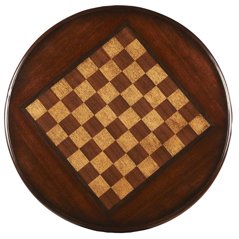 Beaumont Lane Round Game Table in Dark Brown | Cymax Business