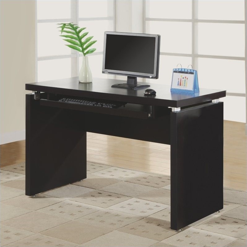 Scranton & Co Wood Computer Credenza Desk in Cappuccino | Cymax Business