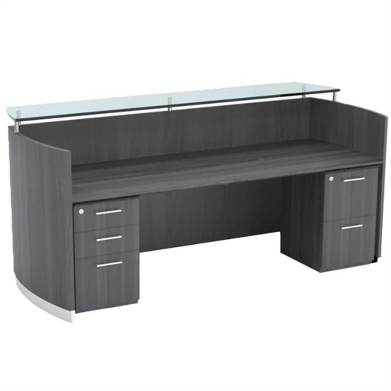 Mayline Medina Series 87" Engineered Wood Reception Station in Steel ...