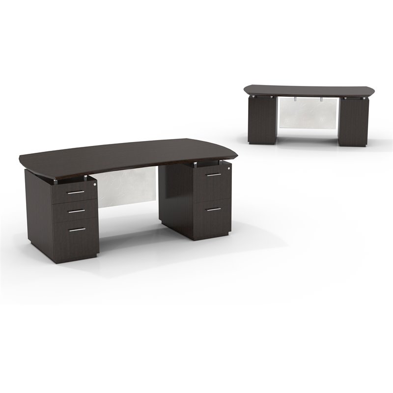 Mayline Sterling Series Double Pedestal Desk with File Cabinet ...