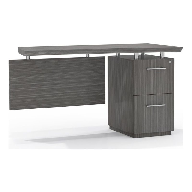 Mayline Sterling Series 48" Single Pedestal Right Hand Desk Return ...