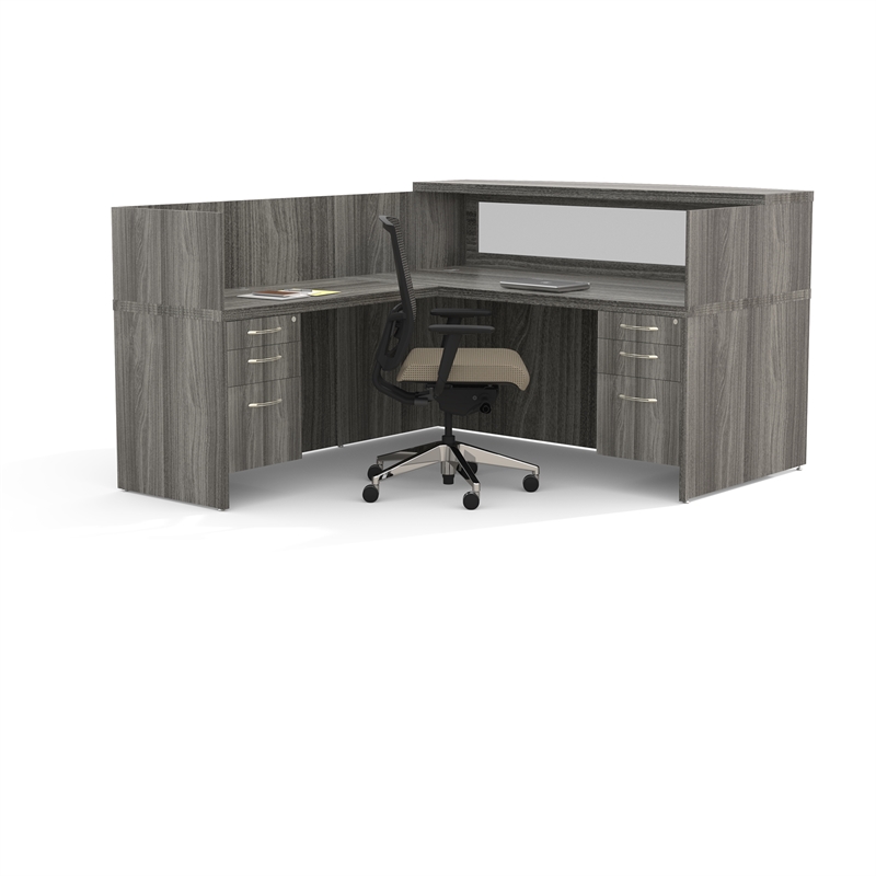 Mayline Aberdeen Typical 36 Computer Desk in Gray Steel Laminate ...