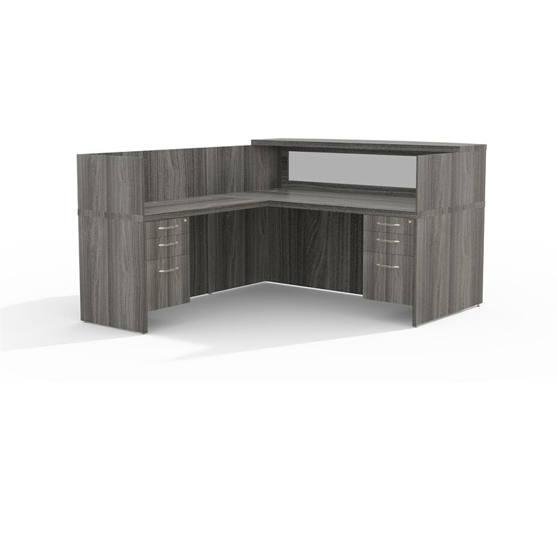 Mayline Aberdeen Typical 36 Computer Desk in Gray Steel Laminate ...