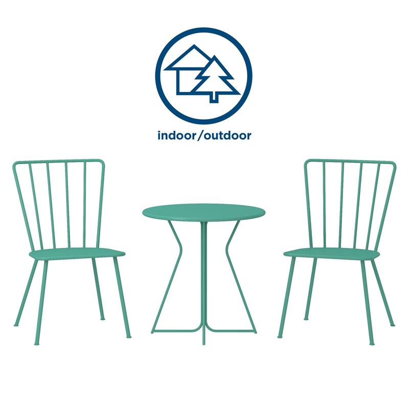 Novogratz Poolside Gossip Collection Heidi Bistro Set 3 Piece in Turquoise Cymax Business
