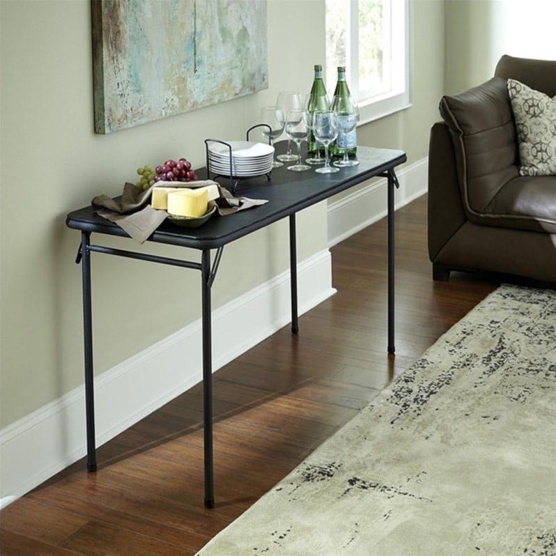 Cosco Vinyl Folding Table in Black | Cymax Business