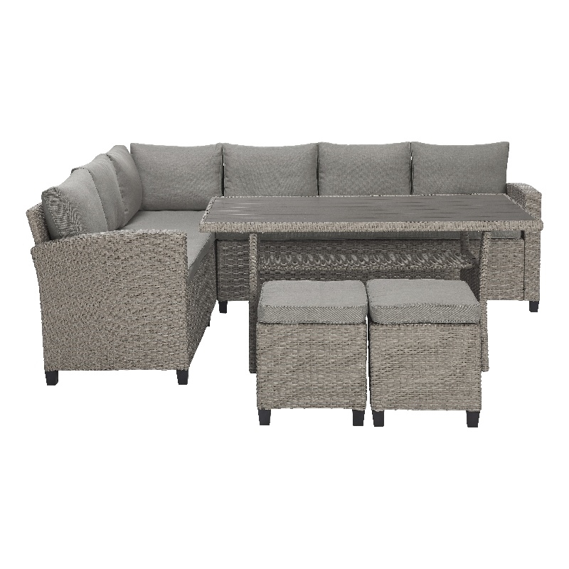 Progressive Furniture Bali 5-Piece Wicker / Rattan Seating & Table Set ...