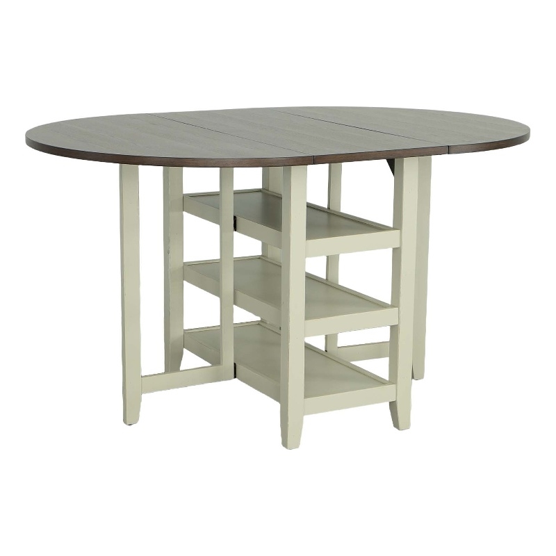 Progressive Furniture Oakwood Village 3-Shelf Wood Counter Table in ...