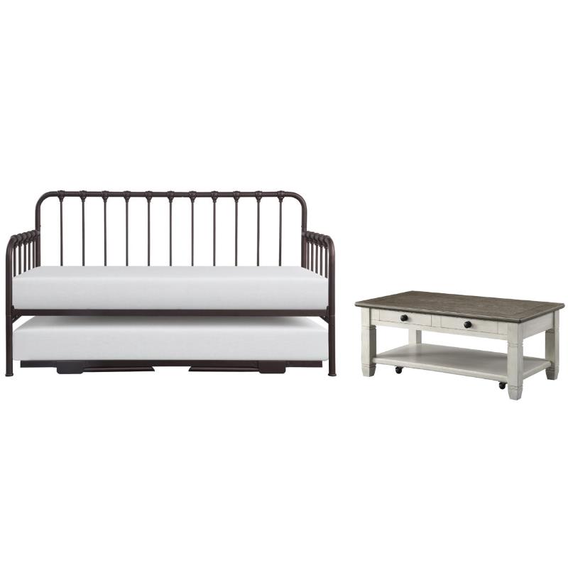 Home Square 2 Piece Set with Daybed with Trundle Coffee Table
