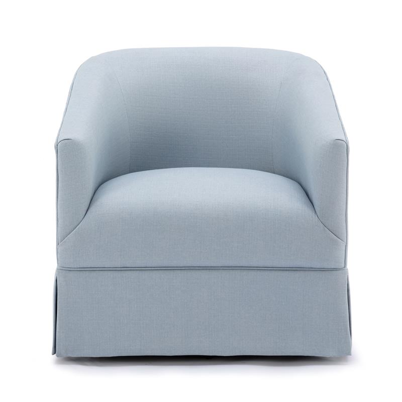 Home Square Polyester Fabric Swivel Accent Chair in Sky Blue - Set of 2