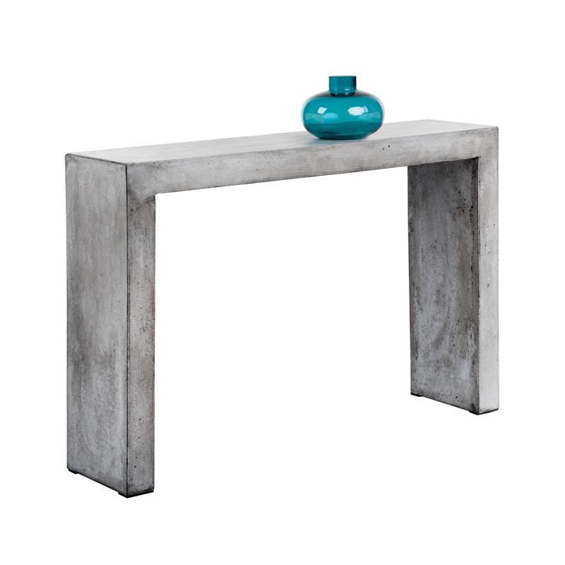 Maklaine 47 Rectangular Modern Concrete Console Table in Gray