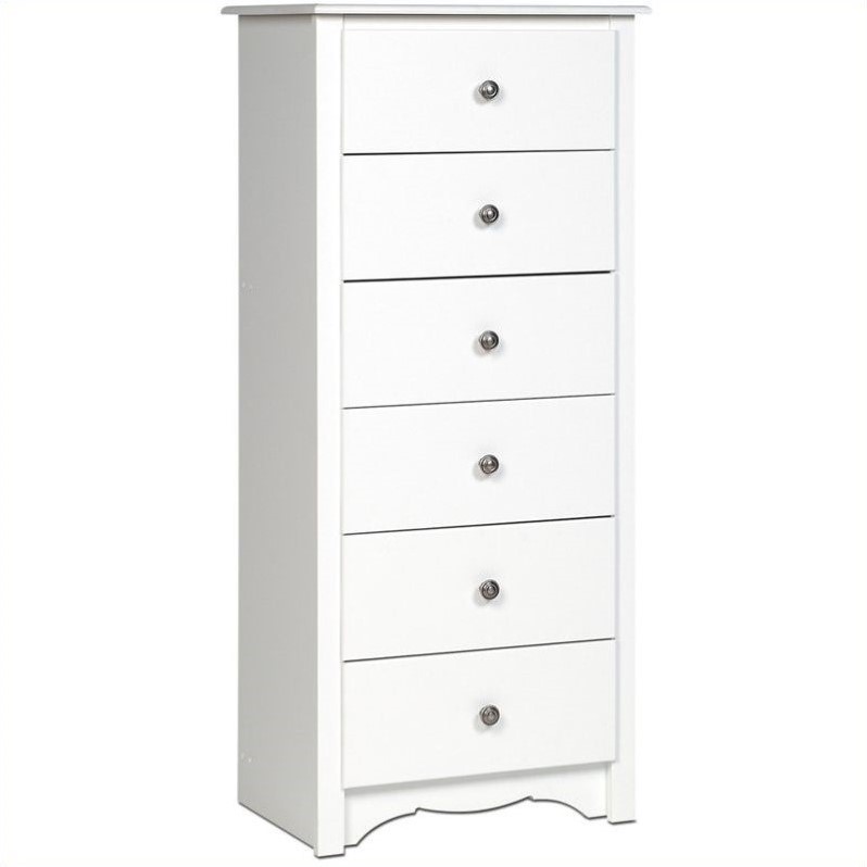 Kingfisher Lane Traditional 6-Drawer Composite Wood Bedroom Chest in White