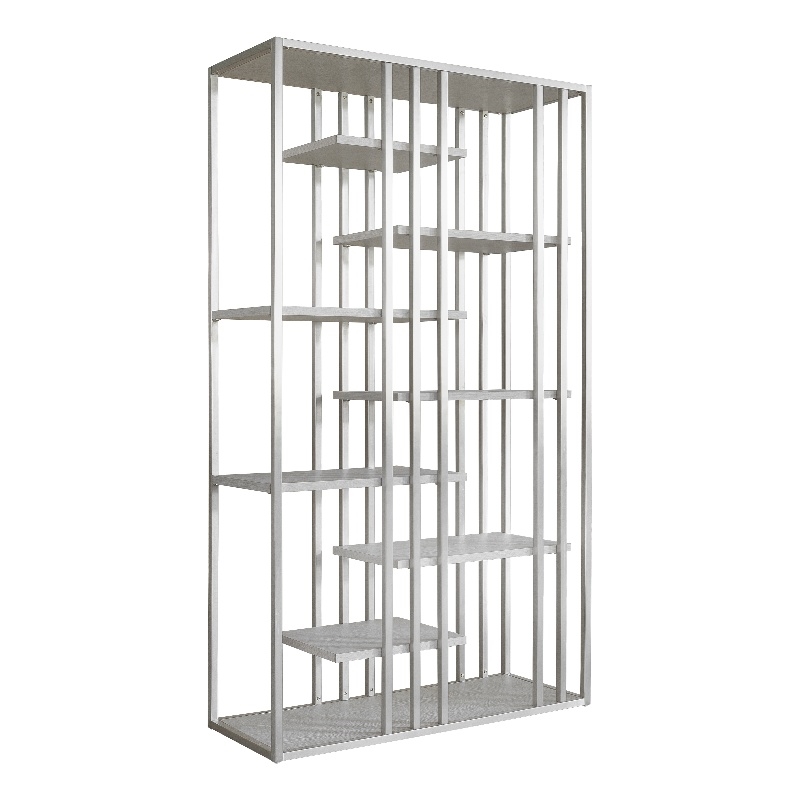 Heritage Gray Metal Framed Open Bookcase with Floating Shelves by Scott ...