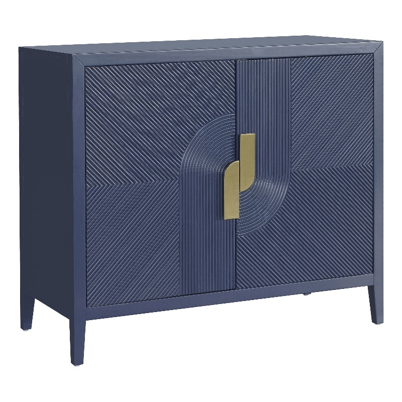 Heritage 2 Door Wood Bar Cabinet w/ Channeled Doors in Dark Blue by ...