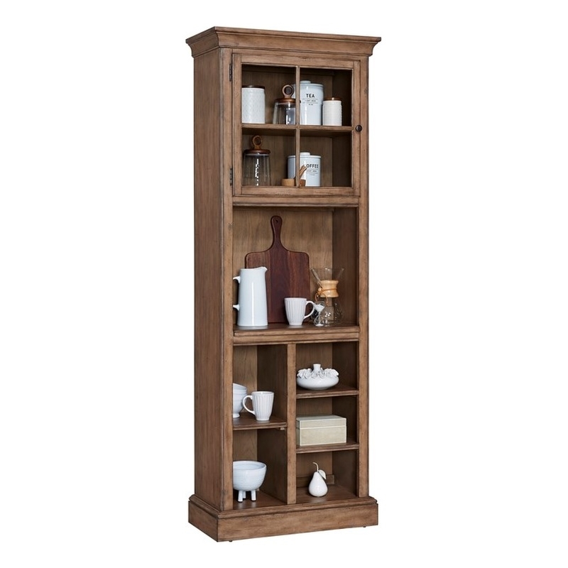 Wood Open Storage Kitchen Cabinet in Brown Finish by Pulaski Furniture ...