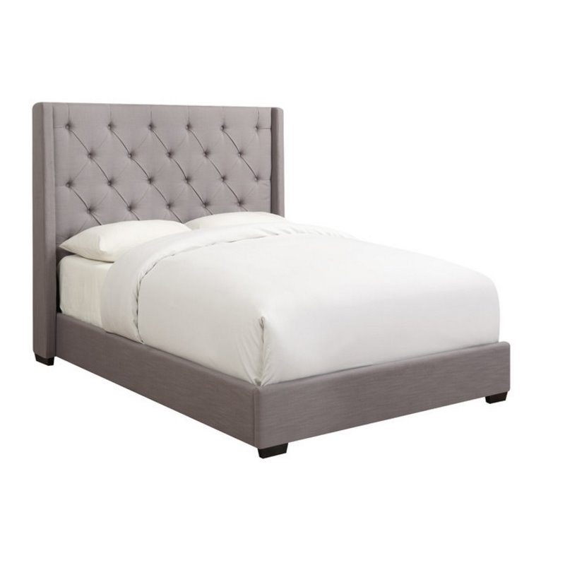 Natural Greige Queen Upholstered Bed in Gray | Cymax Business