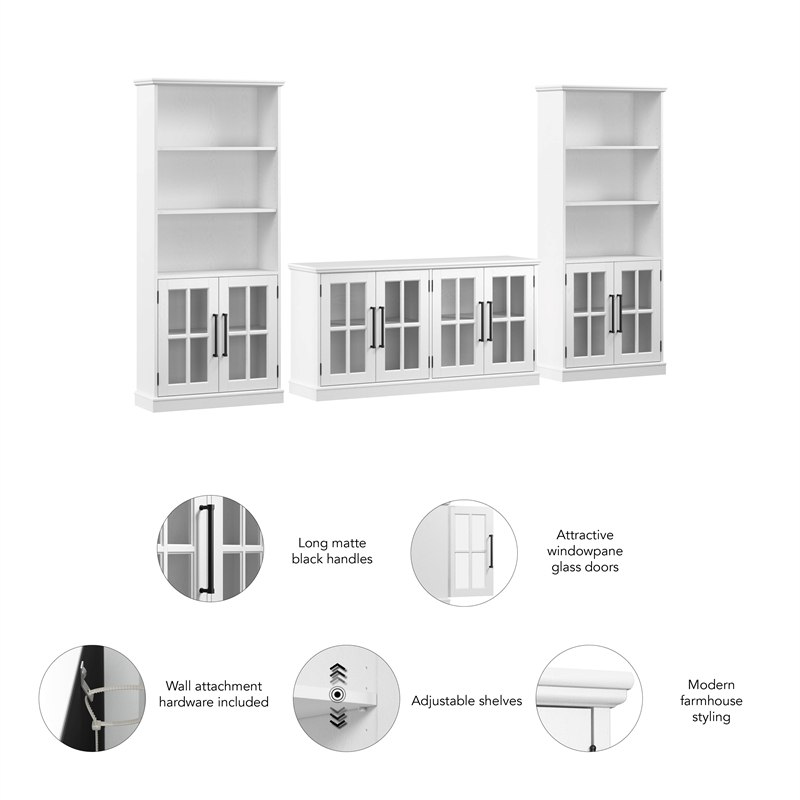 Westbrook 60W TV Stand for 75 Inch TV with Bookcases by Bush Furniture ...