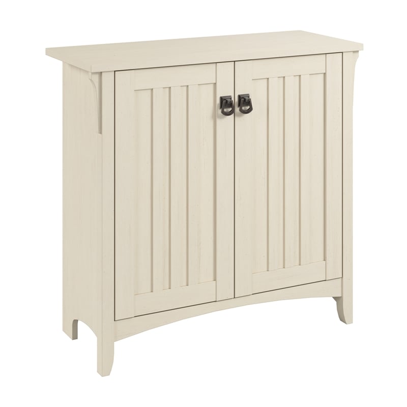Salinas Small Storage Cabinet with Doors and Shelves in Antique White ...