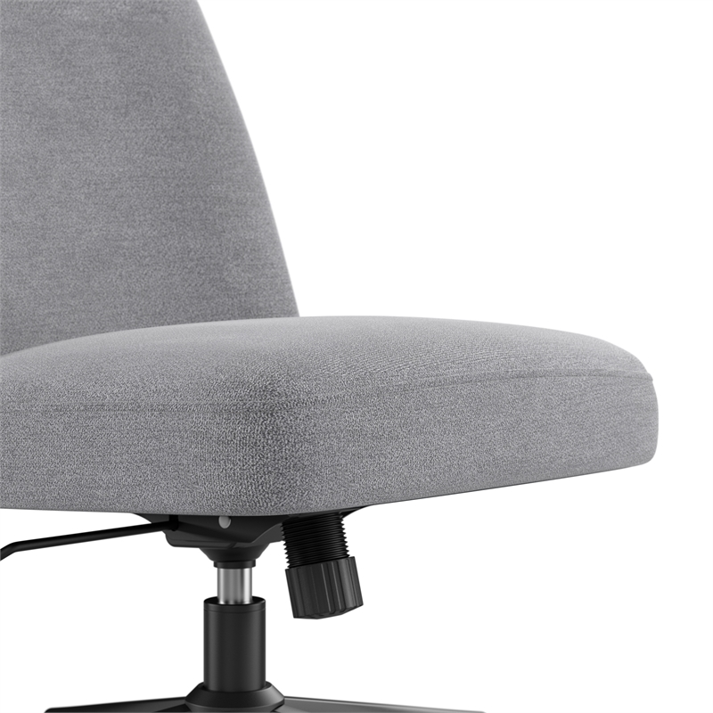Serenity Mid Back Armless Office Chair with Wheels in Cool Gray Fabric