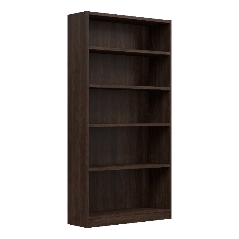Universal Tall 5 Shelf Bookcase in Black Walnut - Engineered Wood ...