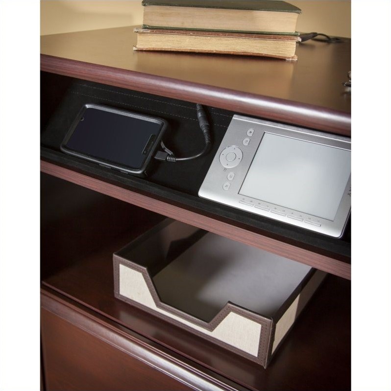 Bush Furniture Cabot 60" Corner Computer Desk with Hutch in Harvest ...