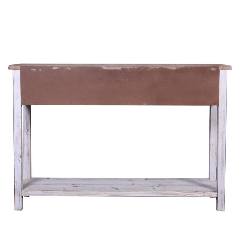 LuxenHome Natural and White-Washed Wood Console Table | Cymax Business