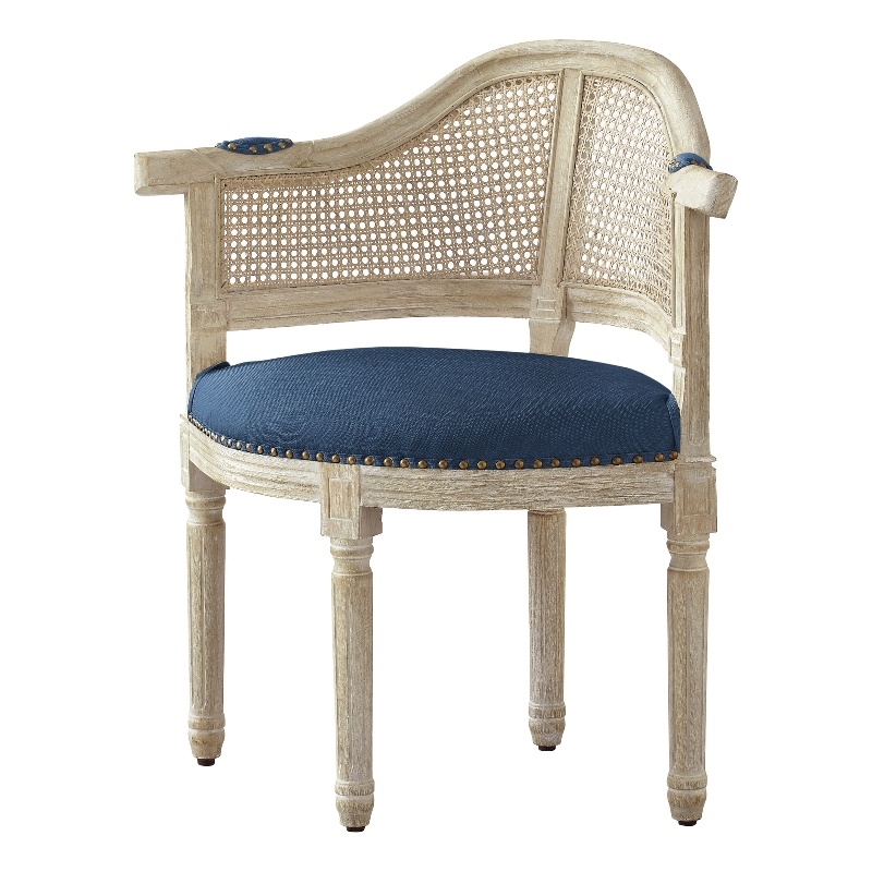 Posh Living Ibraheem Linen Accent Chair Navy | Bush Furniture Collection