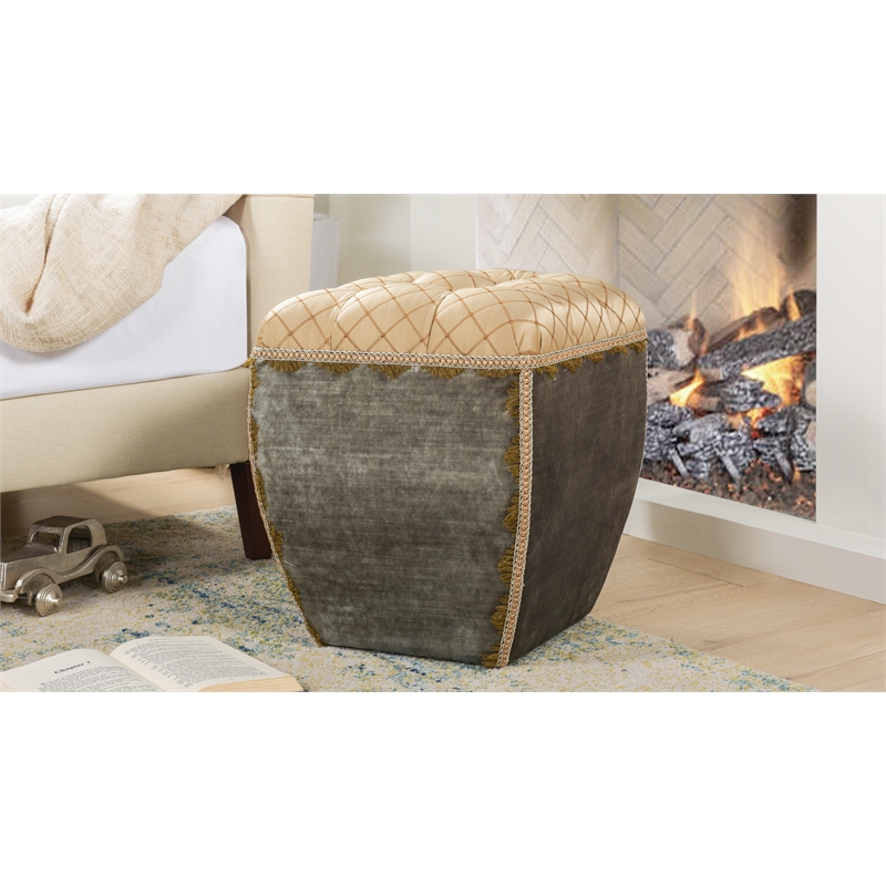 Jan Traditional Decorative Ottoman Brown | Cymax Business