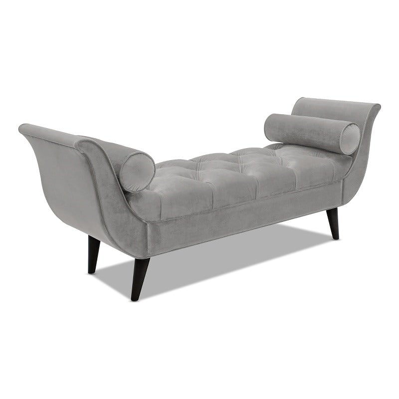 Alma Tufted Flared Arm Entryway Bench Opal Grey