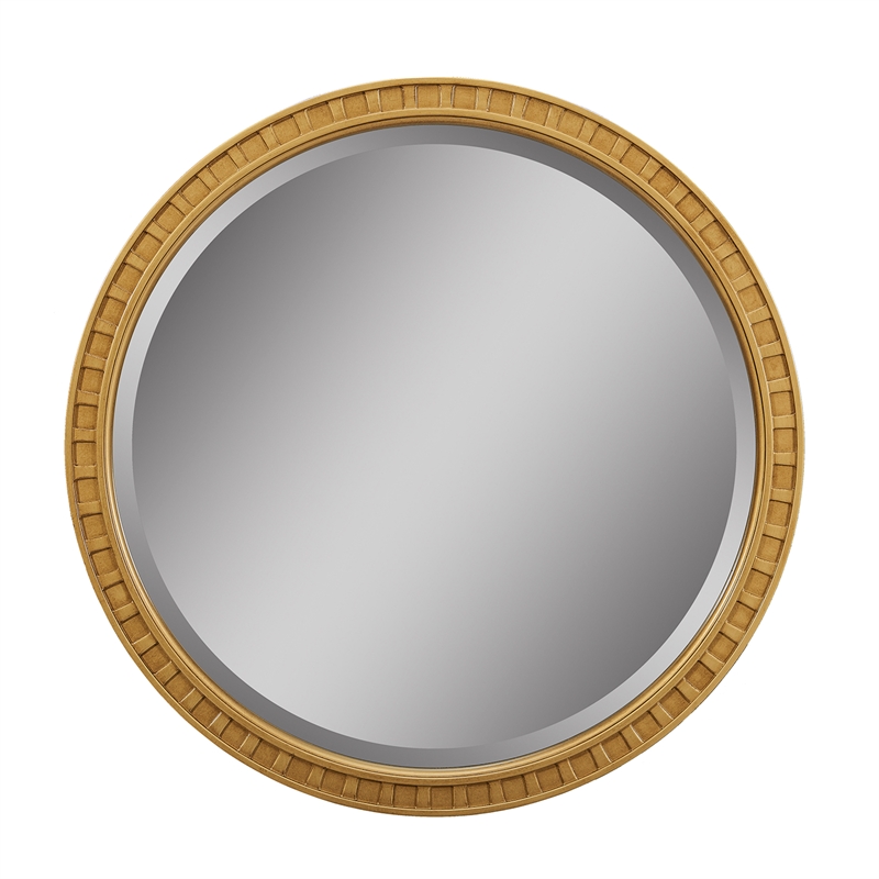 Jennifer Taylor Home Golden Oak Dauphin Round Gold Accent Wall Mirror ...