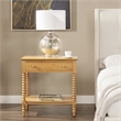 Easton 28 Modern Farmhouse Turned 1-Drawer Side Table with Shelf Natural Brown