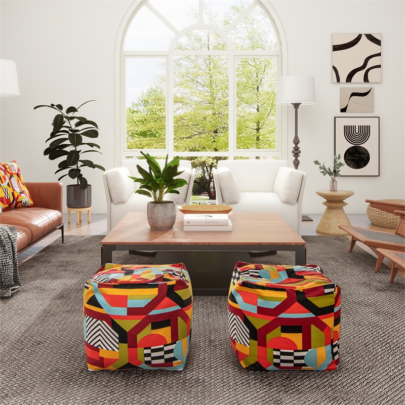 Pouf 23 Luxury Oversized Bean Bag Cube Ottoman Colorpop Multicolored Cymax Business