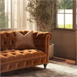 Alto 88" Tufted Chesterfield Sofa with Burnt Orange Performance Velvet ...