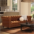 Alto 88" Tufted Chesterfield Sofa with Burnt Orange Performance Velvet ...