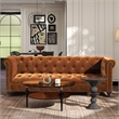 Alto 88" Tufted Chesterfield Sofa with Burnt Orange Performance Velvet ...